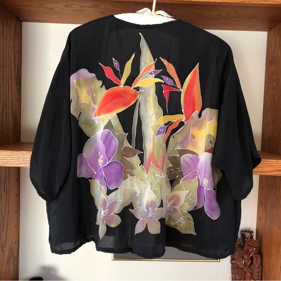 Vintage | Tops | Rare Vintage Silk Watercolor Floral Placement Print ...